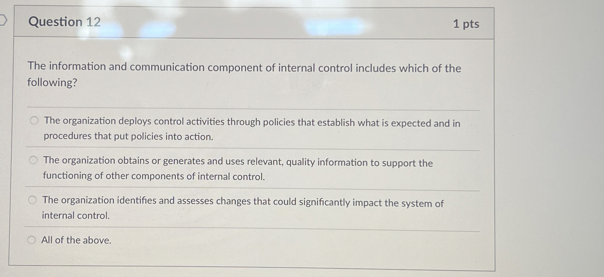 Solved Question 12The information and communication | Chegg.com