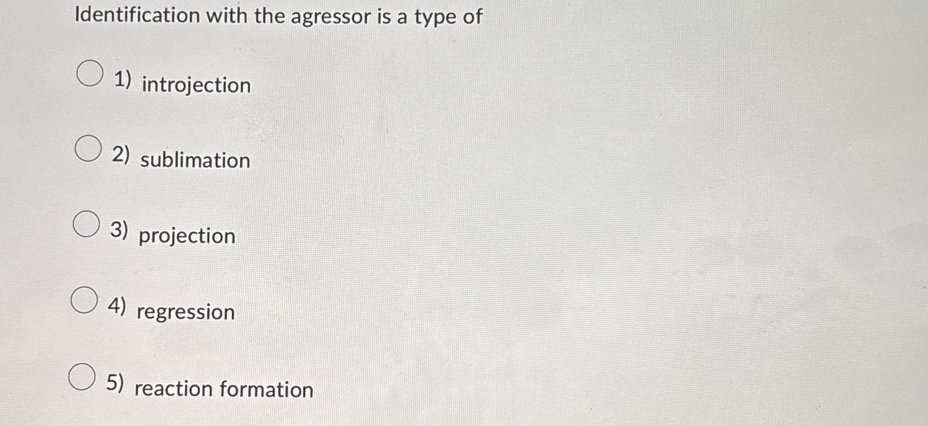 Solved Identification with the agressor is a type | Chegg.com