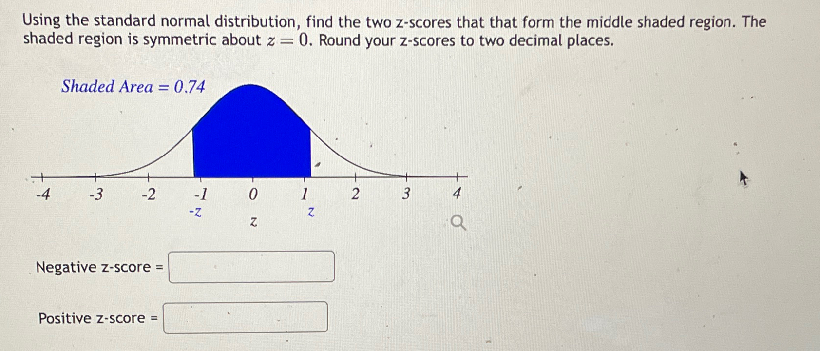 Solved Using the standard normal distribution, find the two | Chegg.com