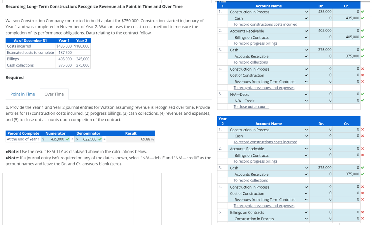 Solved Recording Long- ﻿Term Construction: Recognize Revenue | Chegg.com