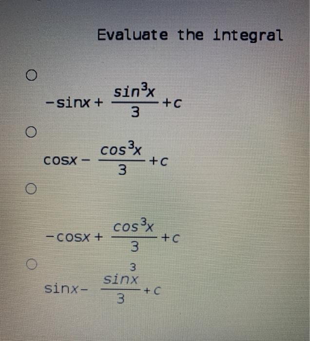 Solved QUESTION 8 Evaluate the integral (sin - Ix dx 0 -x | Chegg.com