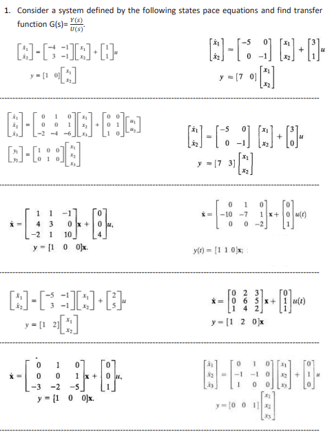 Solved Consider a system defined by the following states | Chegg.com