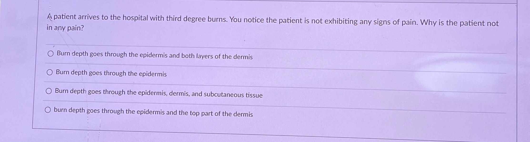 Solved A patient arrives to the hospital with third degree | Chegg.com