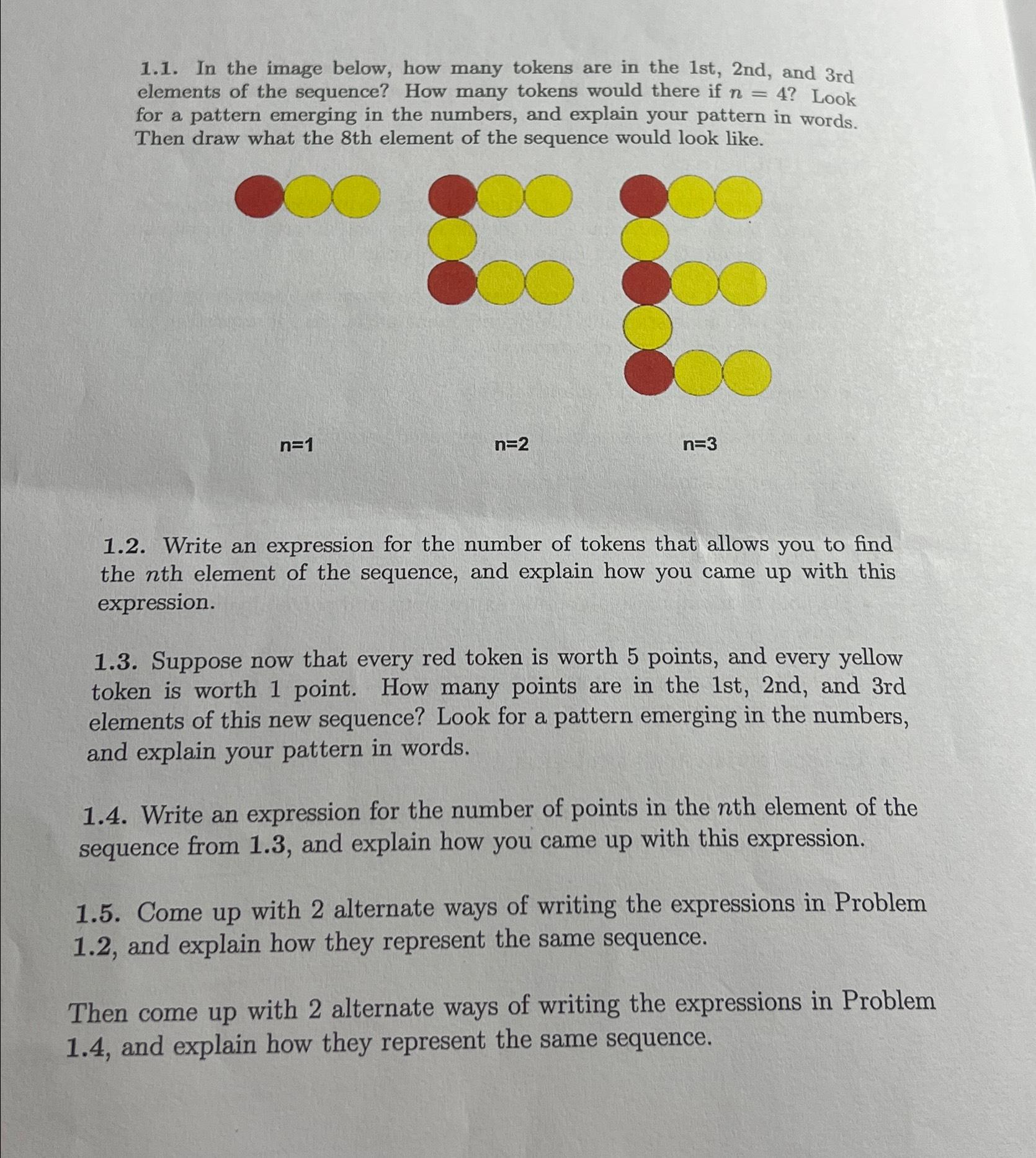 Solved 1.1. ﻿In the image below, how many tokens are in the | Chegg.com