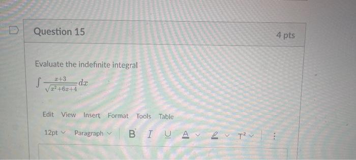 Solved Evaluate the indefinite integral ∫x2+6x+4x+3dx | Chegg.com