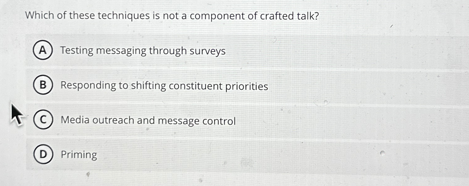 Solved Which of these techniques is not a component of | Chegg.com