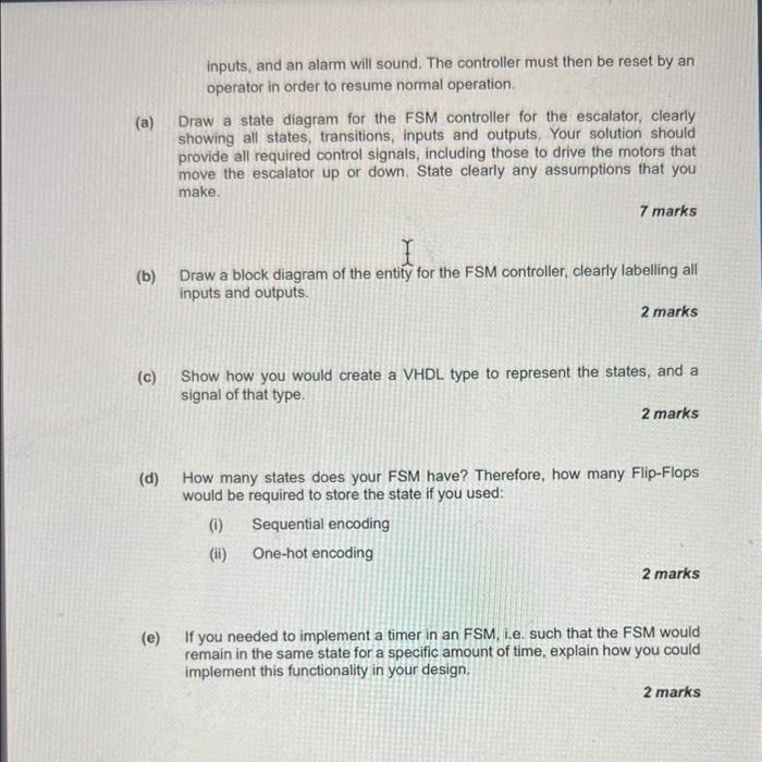 Solved You are required to develop a Finite State Machine | Chegg.com