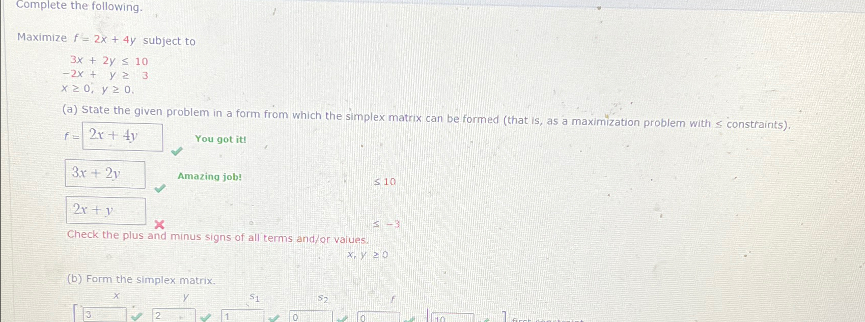 Solved Complete the following.Maximize f=2x+4y ﻿subject | Chegg.com