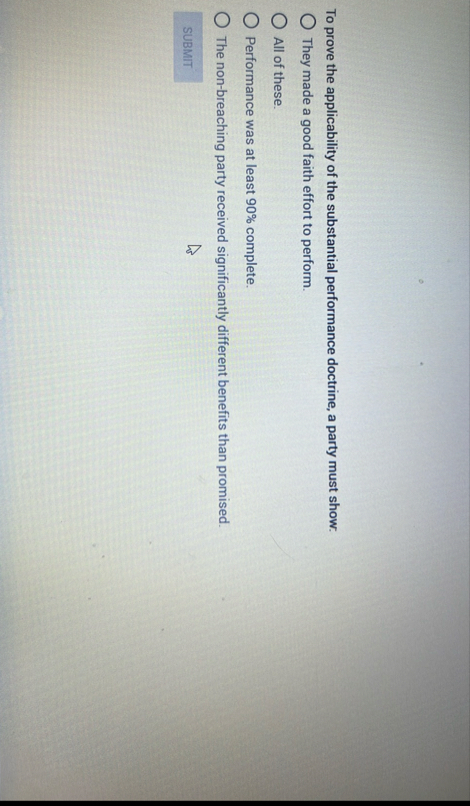 Solved To prove the applicability of the substantial | Chegg.com