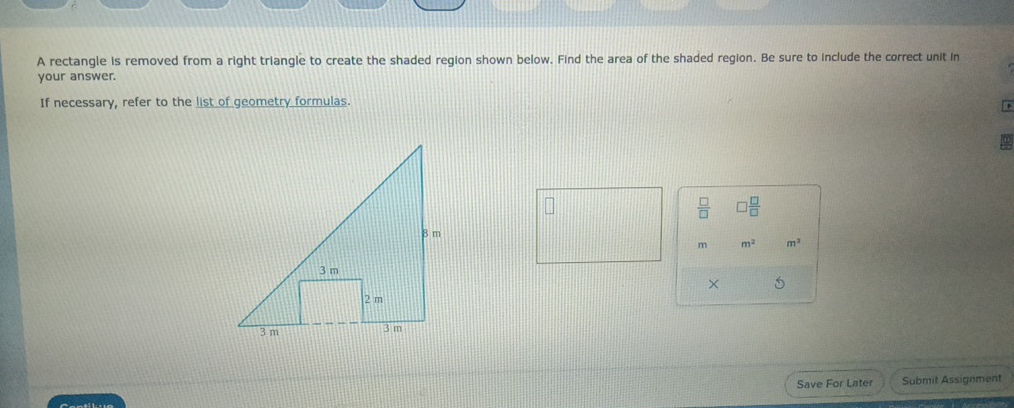 Solved A rectangle is removed from a right triangle to | Chegg.com