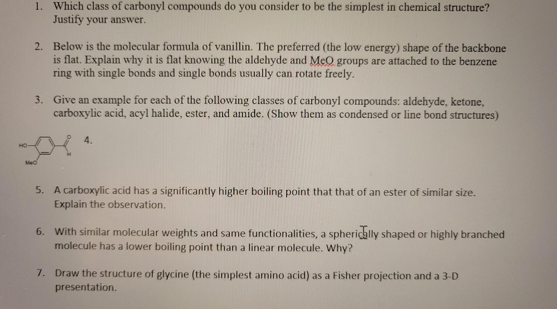 Solved 1. Which class of carbonyl compounds do you consider | Chegg.com
