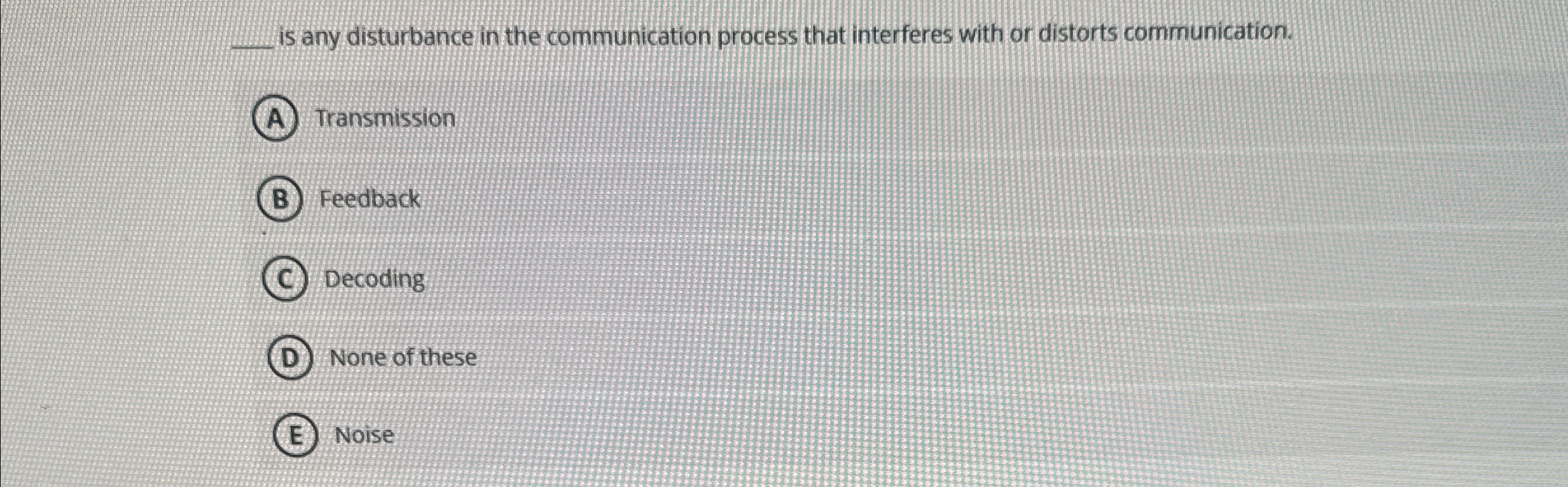 Solved is any disturbance in the communication process that | Chegg.com