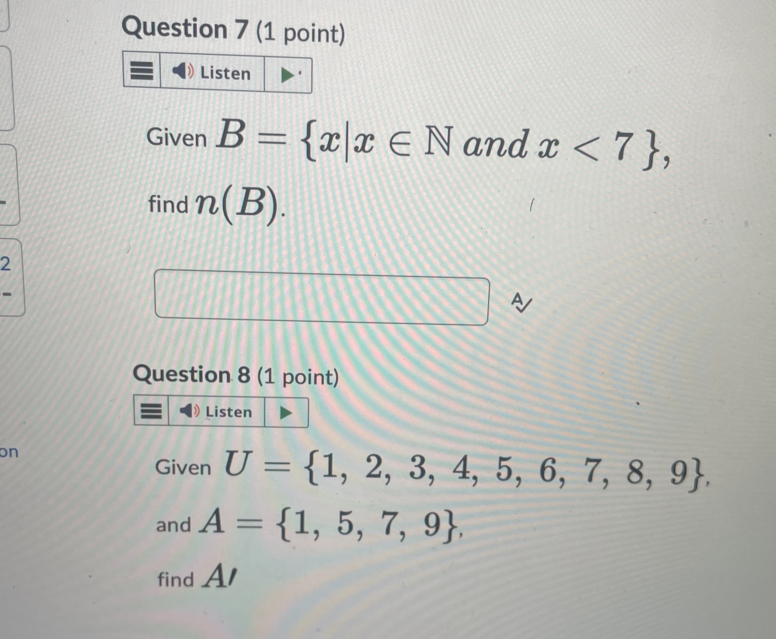 Solved Question 7 (1 ﻿point)Given and x