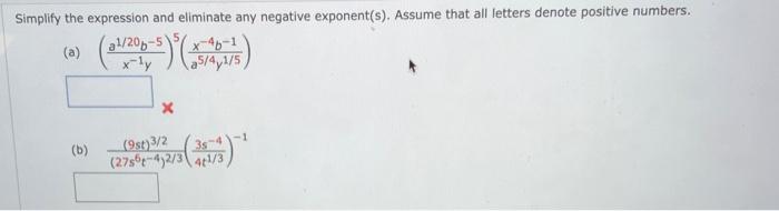 Solved Simplify each expression, and eliminate any negative | Chegg.com
