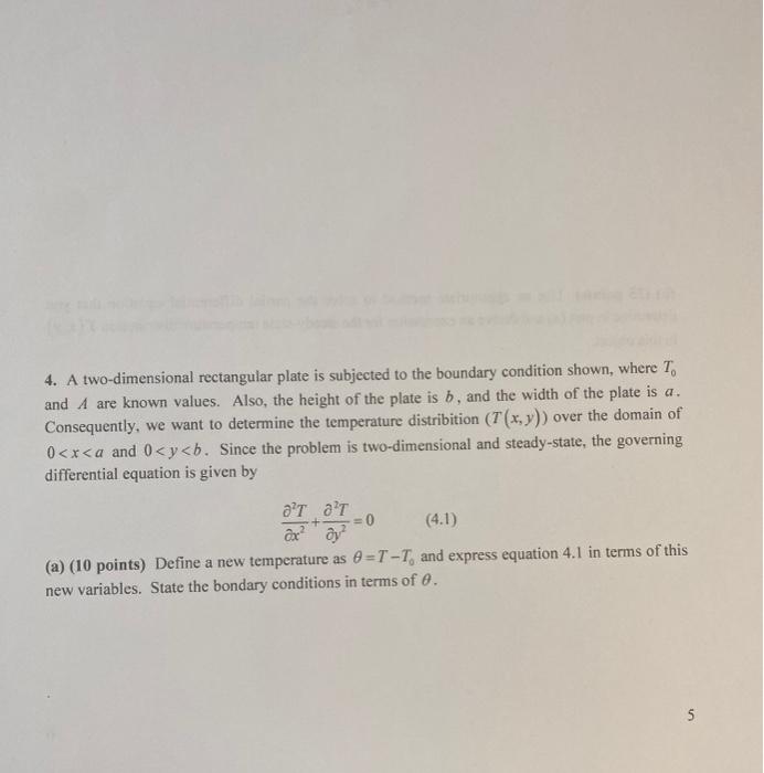 Solved 4. A two-dimensional rectangular plate is subjected | Chegg.com