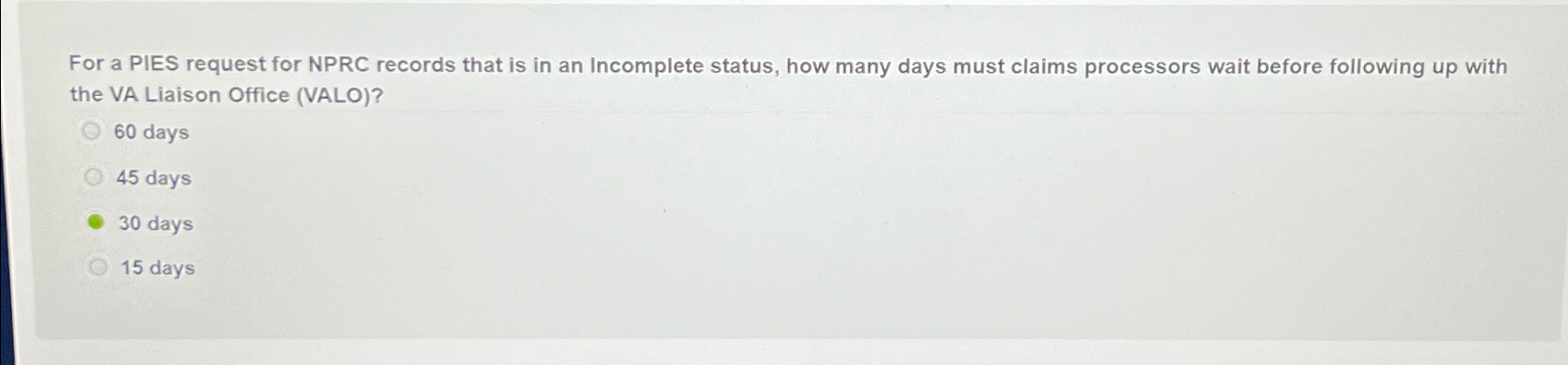 Solved For a PIES request for NPRC records that is in an | Chegg.com