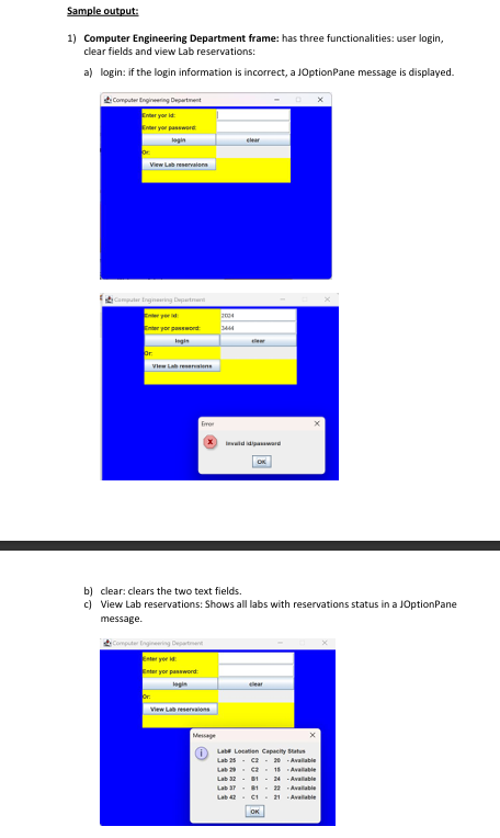 Solved You need to design a GUI interface for an online Lab | Chegg.com