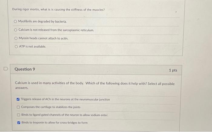 Solved During rigor mortis, what is is causing the stiffness | Chegg.com