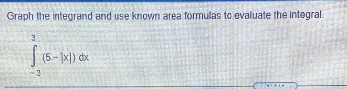 Solved Graph the integrand and use known area formulas to | Chegg.com