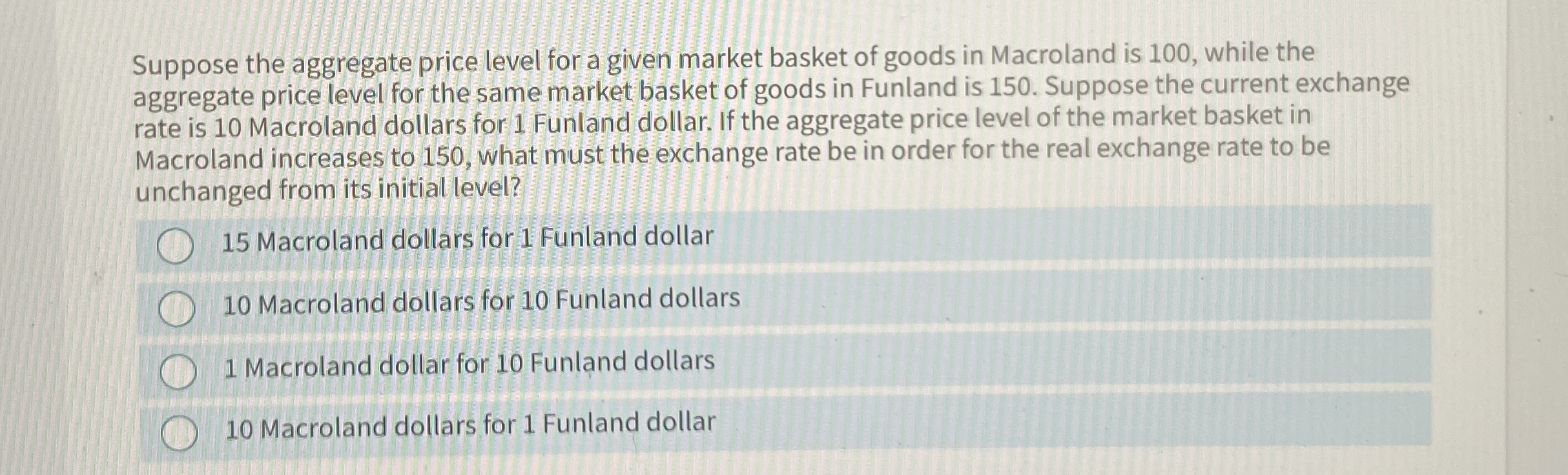 Solved Suppose the aggregate price level for a given market | Chegg.com