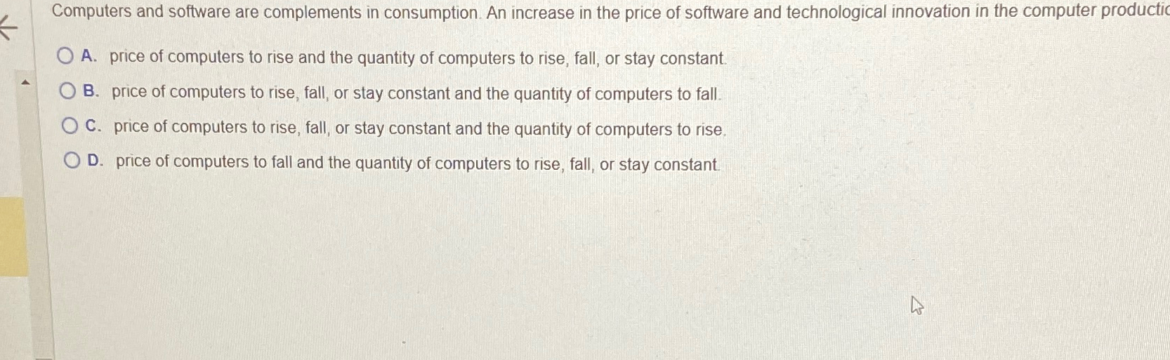 Solved Computers and software are complements in | Chegg.com