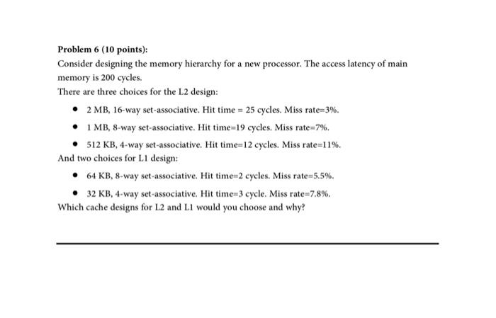 Solved Problem 6 (10 points): Consider designing the memory | Chegg.com