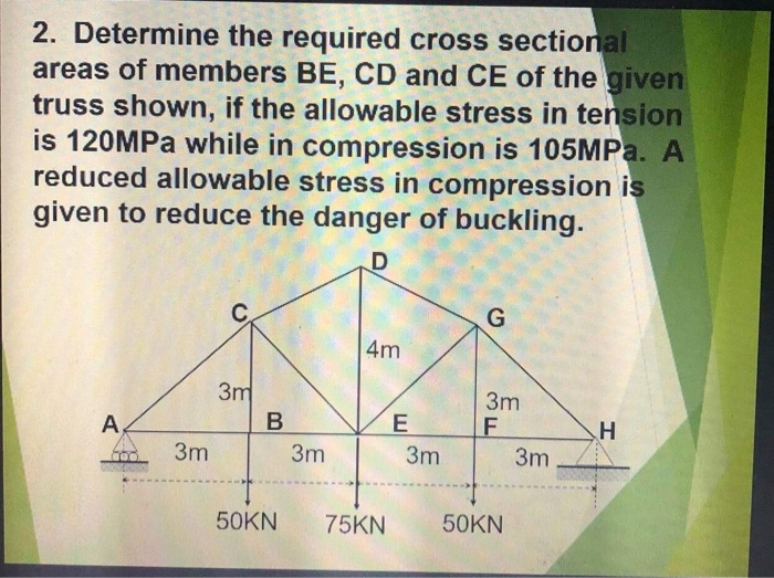 Solved 2. Determine the required cross sectional areas of | Chegg.com