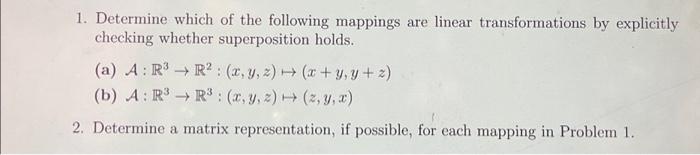 Solved 1. Determine which of the following mappings are | Chegg.com