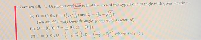 Solved Exercises 4.5. 1. Use Corollary 4.30 to find the area | Chegg.com Solved Exercises 4.5. 1. Use Corollary 4.30 to find the area | Chegg.com