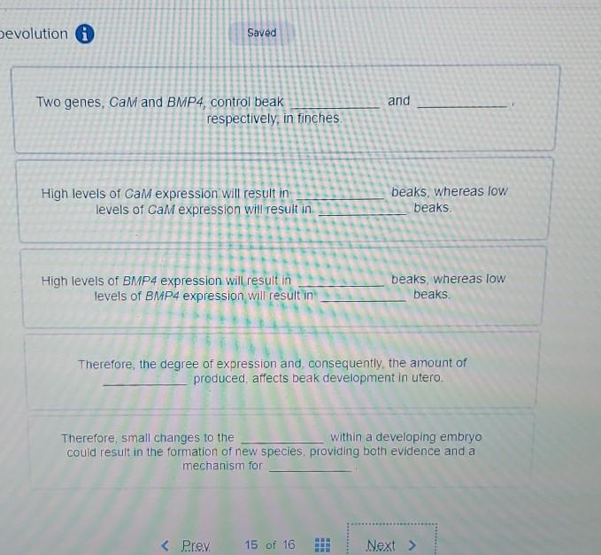Solved Devolution Saved and Two genes, Cam and BMP4, control | Chegg.com
