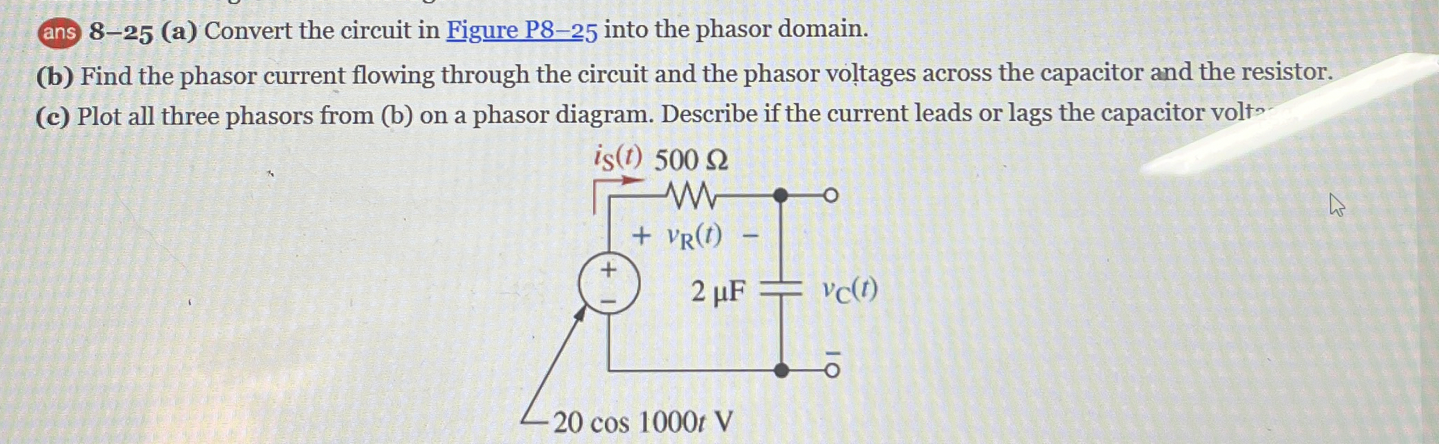 Solved ans 8-25 (a) ﻿Convert the circuit in Figure P8-25 | Chegg.com