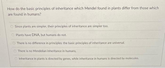 How do the basic principles of inheritance which | Chegg.com