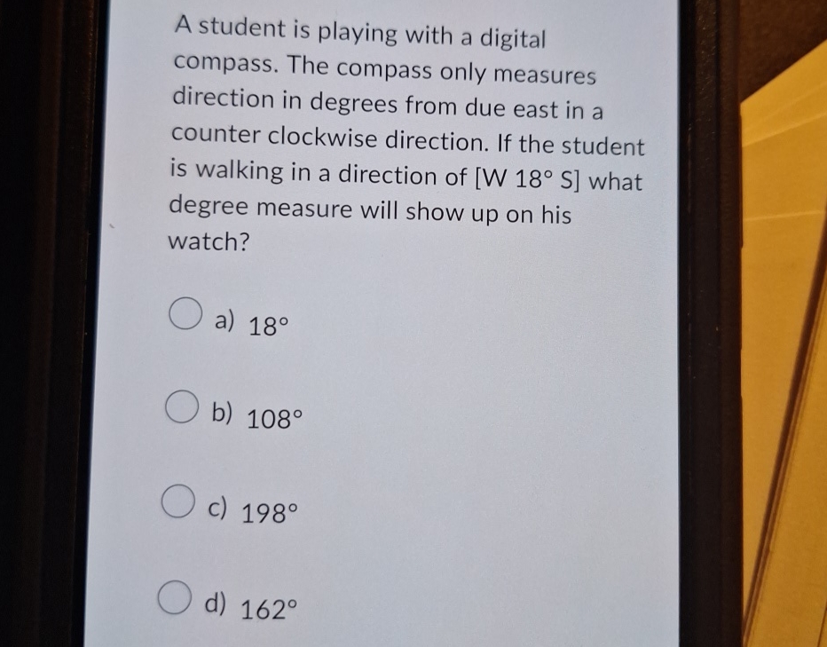 Solved A student is playing with a digital compass. The | Chegg.com