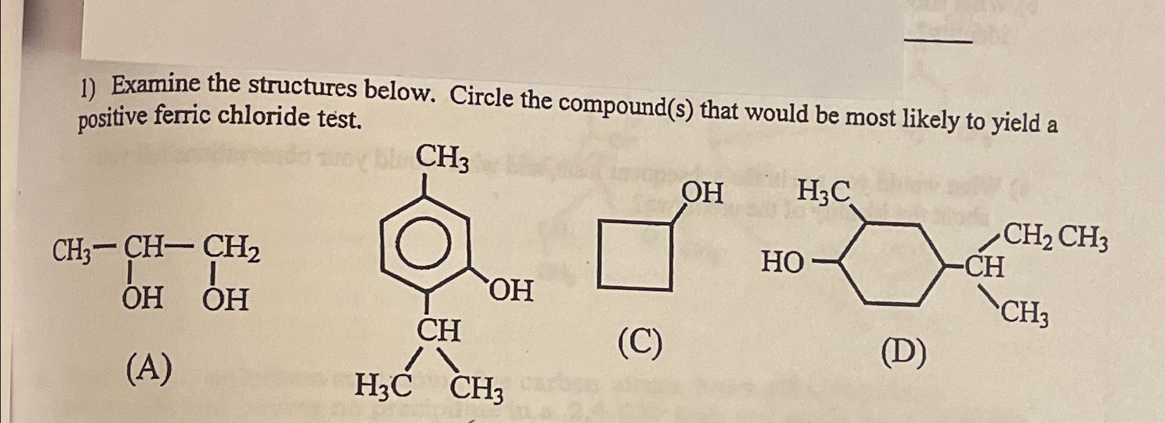 Solved Examine the structures below. Circle the compound(s) | Chegg.com