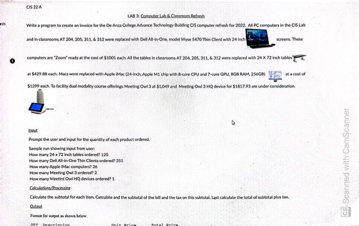LAB 3: Combuter Lab E. Classroom Pefresh Write a | Chegg.com