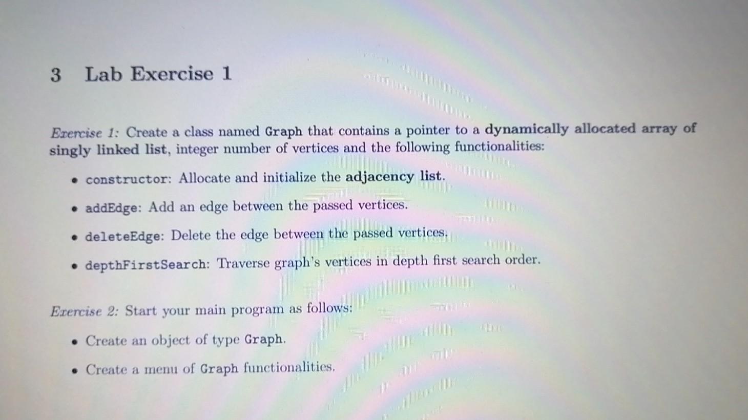 Solved 3 Lab Exercise 1 Exercise 1: Create a class named | Chegg.com