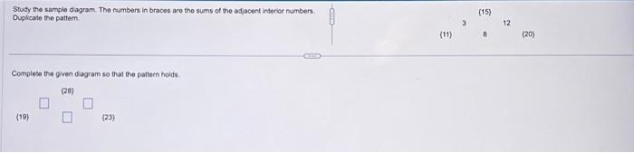 Solved Study the sample dagram. The numbers in braces are | Chegg.com