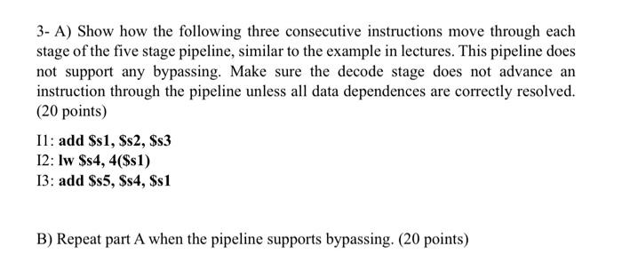 Solved 3- A) Show how the following three consecutive | Chegg.com