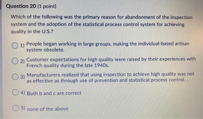 Solved Question 19 (1 point) Reduced set up times directly | Chegg.com