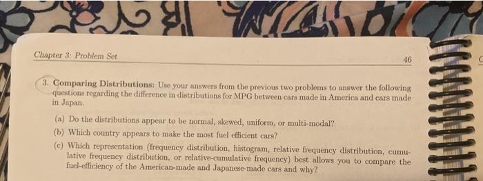 Solved 3. Comparing Distributions: Use your answers from the | Chegg.com
