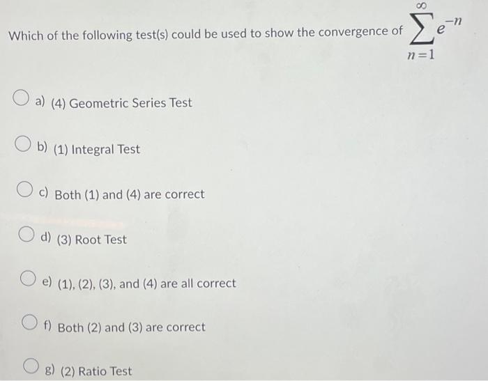 Solved Which of the following test(s) could be used to show | Chegg.com