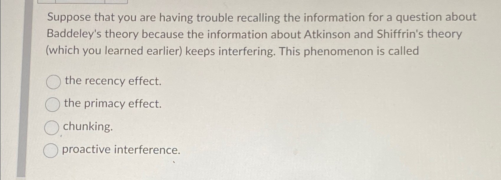 Solved Suppose that you are having trouble recalling the | Chegg.com