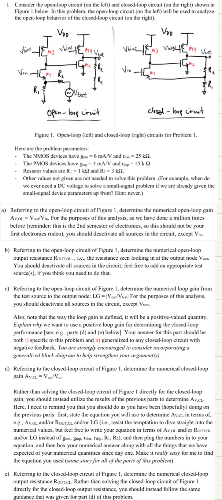 Solved Consider the open-loop circuit (on the left) ﻿and | Chegg.com