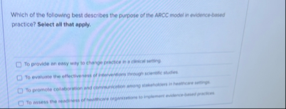 Solved Which of the following best describes the purpose of | Chegg.com