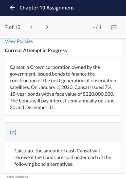Solved Chapter 10 Assignment 7 of 15 -/1 III View | Chegg.com