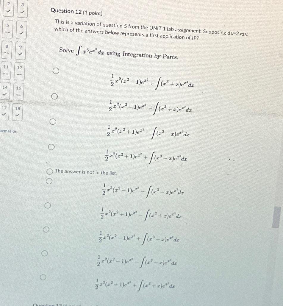 Solved Question 12 (1 ﻿point)This is a variation of question | Chegg.com