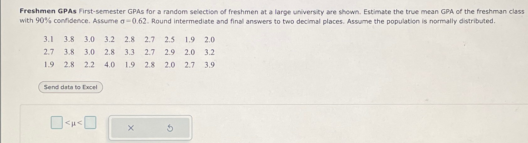 Solved Freshmen GPAs First-semester GPAs for a random | Chegg.com