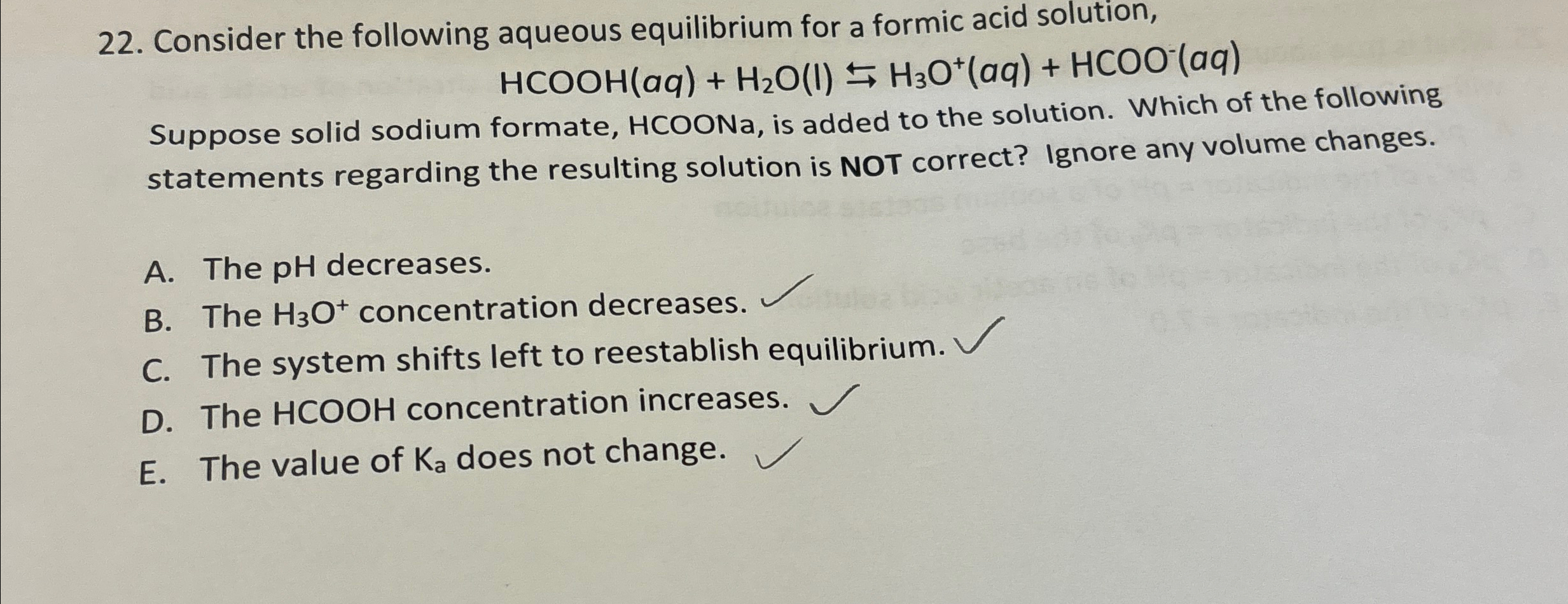 Solved Consider the following aqueous equilibrium for a | Chegg.com