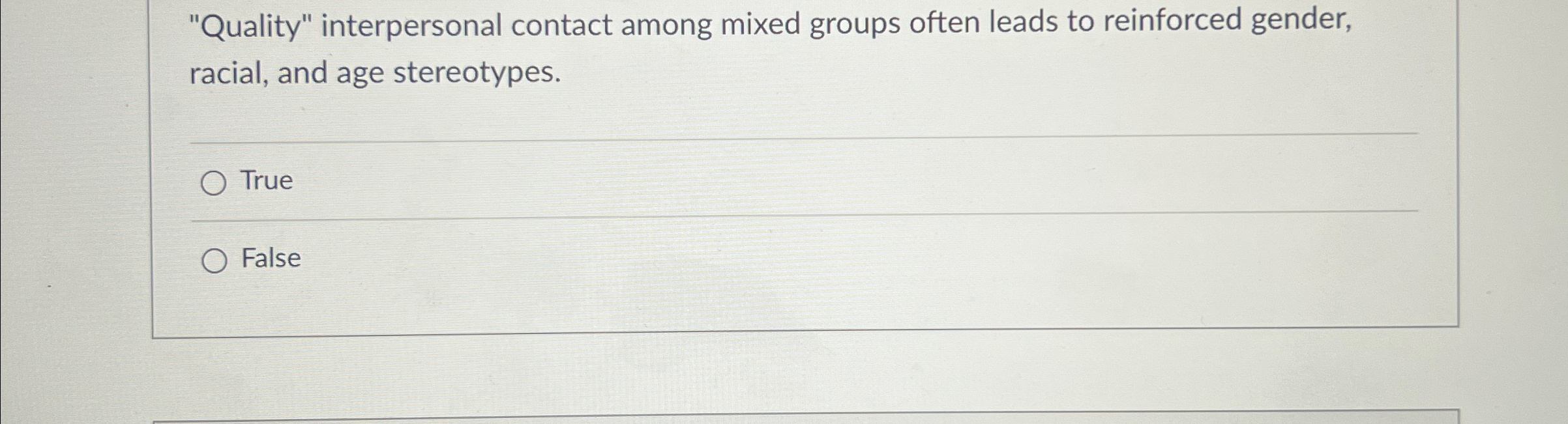 Solved "Quality" interpersonal contact among mixed groups | Chegg.com