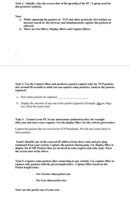 Solved Task 1: Initially, take the screen shot of the | Chegg.com